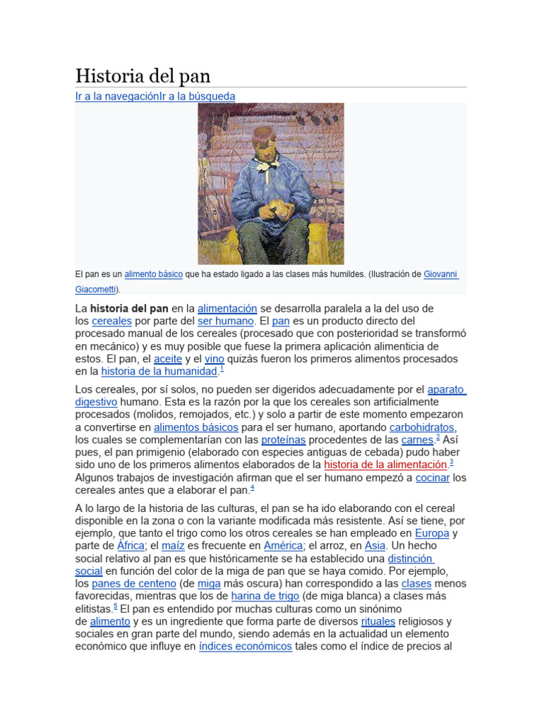 Historia Del Pan | PDF | Panes | Panadería