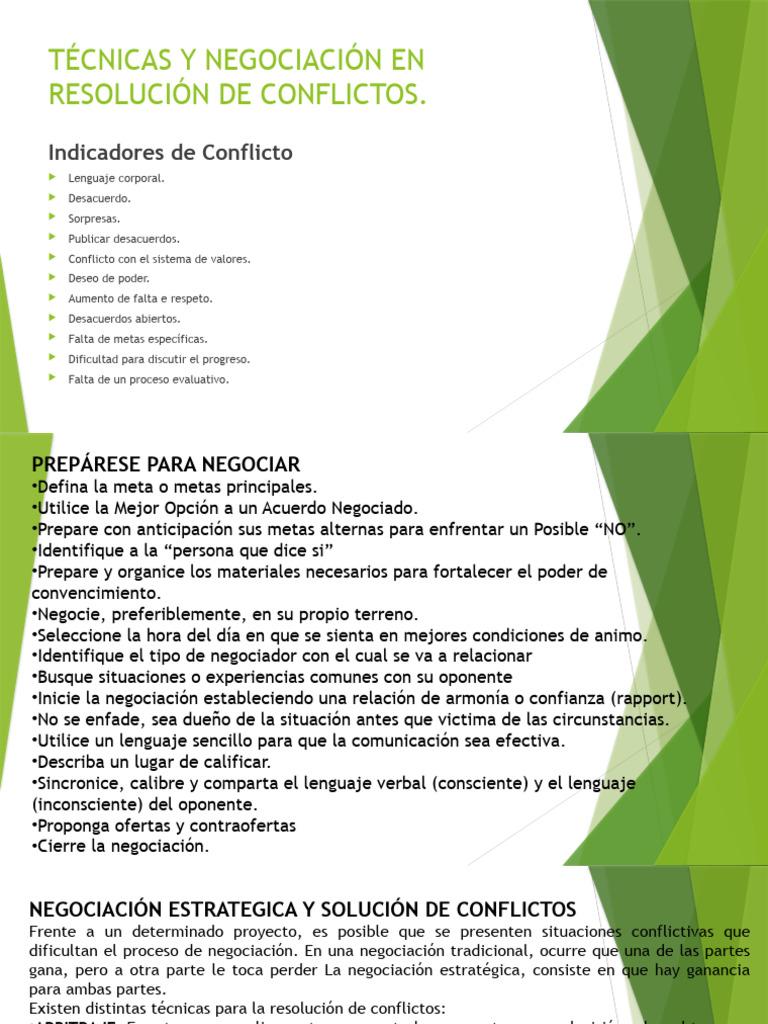 Tecnicas para La Resolucion de Conflictos | PDF | Negociación | Mediación