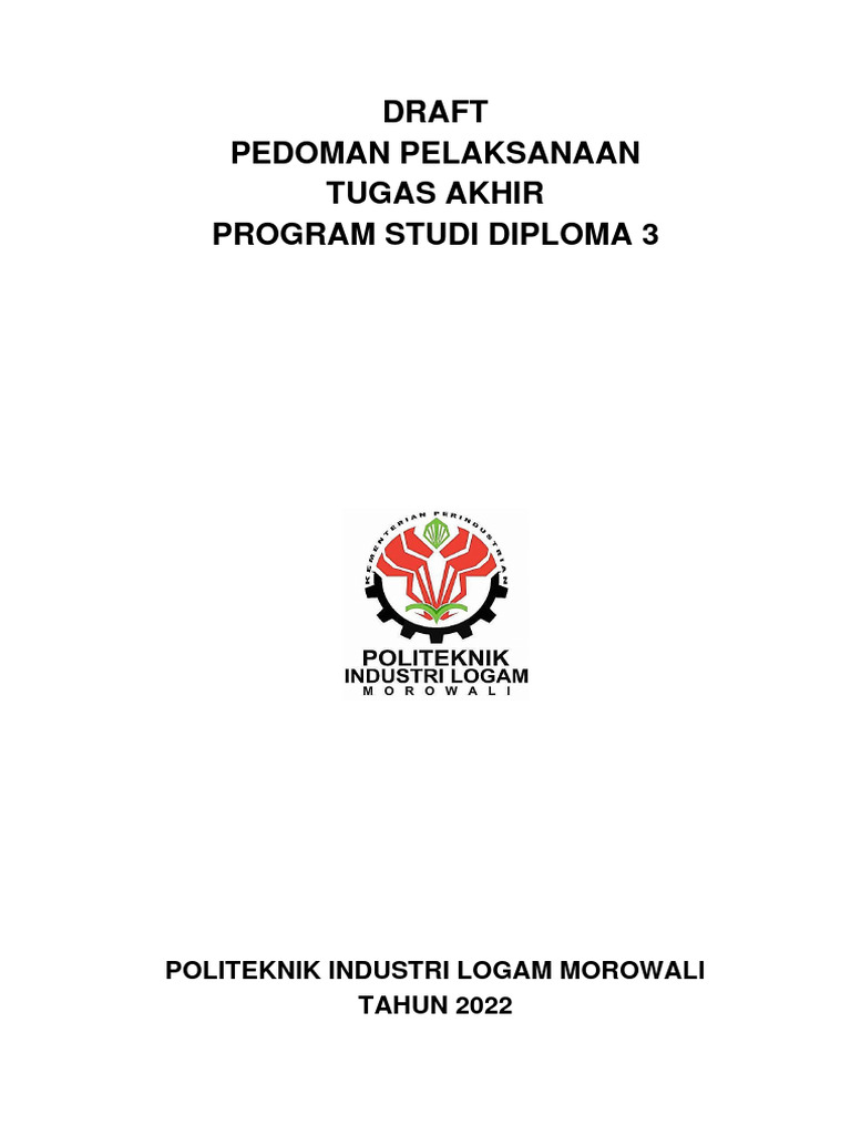 2022-02-22 - Draft Pedoman Pelaksanaan Tugas Akhir Diploma 3 | PDF