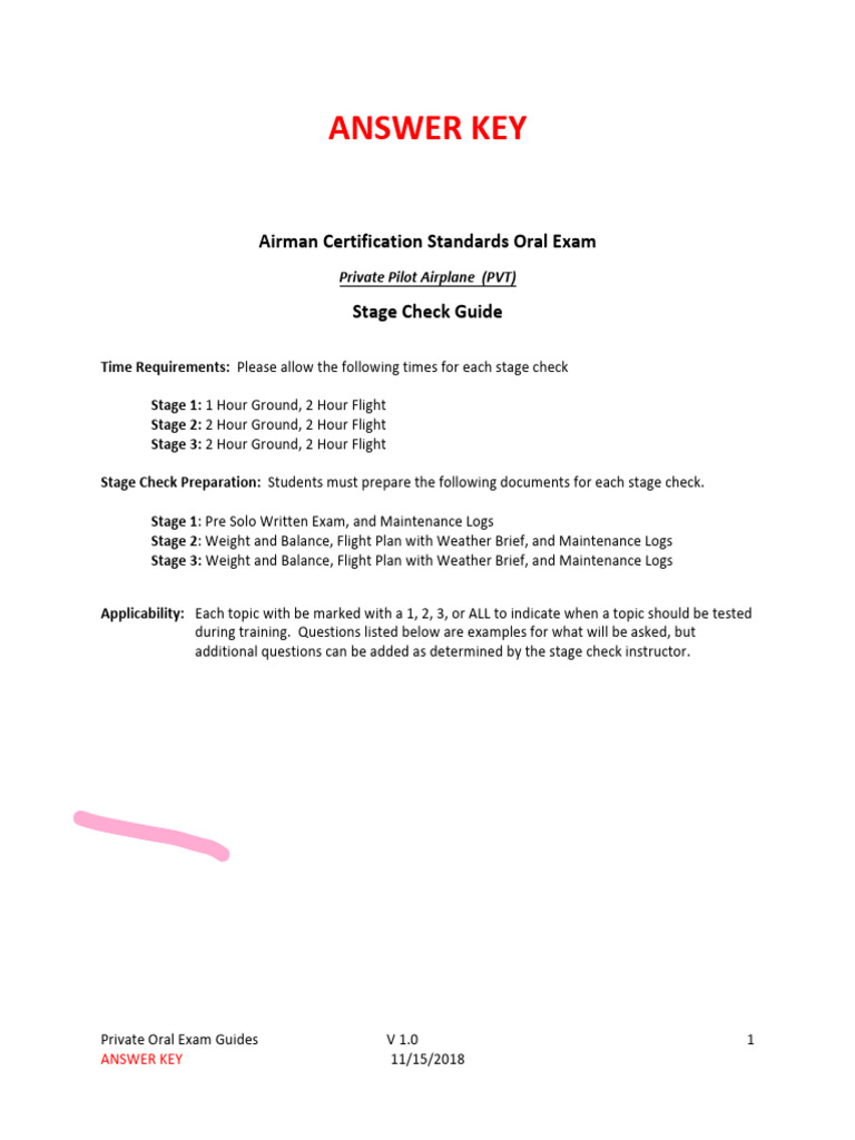 ACS Oral Guide (PVT) Answer Key V1.1 | PDF | Meteorology | Transport