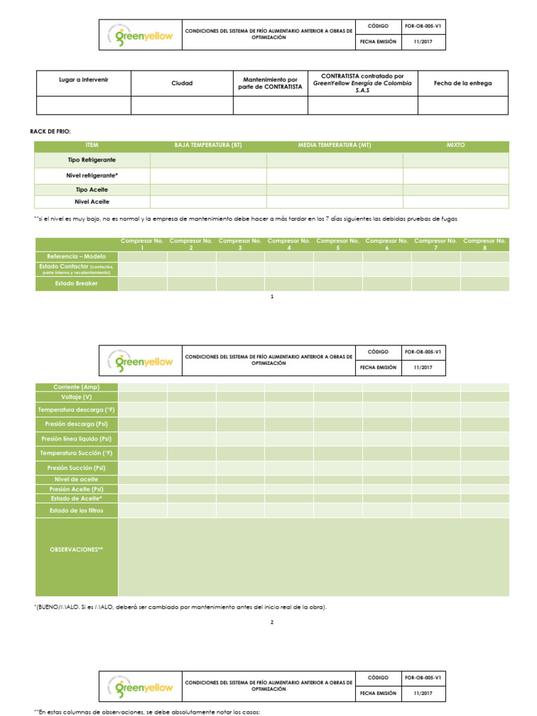For Ob 005 V1 Condiciones Del Sistema De Frío Alimentario Anterior A