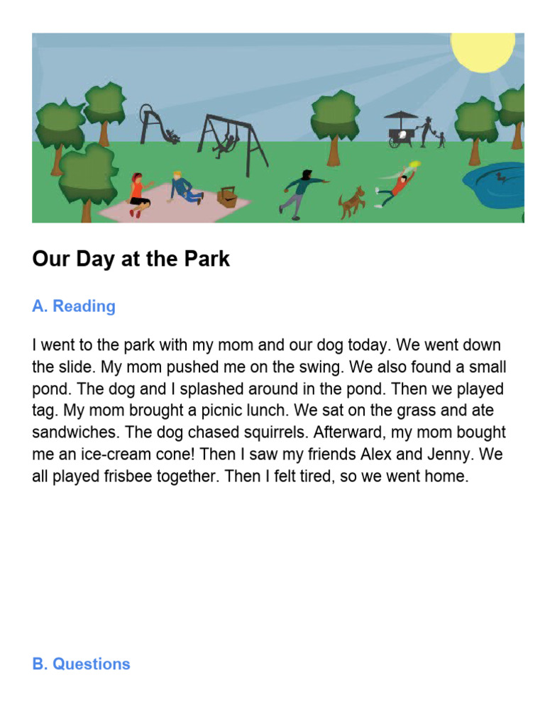 A Day at the Park Adventure | PDF | Cooking, Food & Wine | Mystery ...