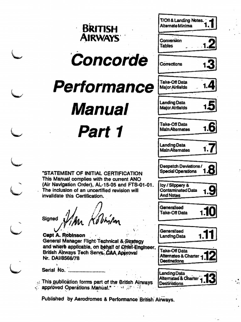 Concorde Performance Manual Pt1 | PDF | Takeoff | Transport
