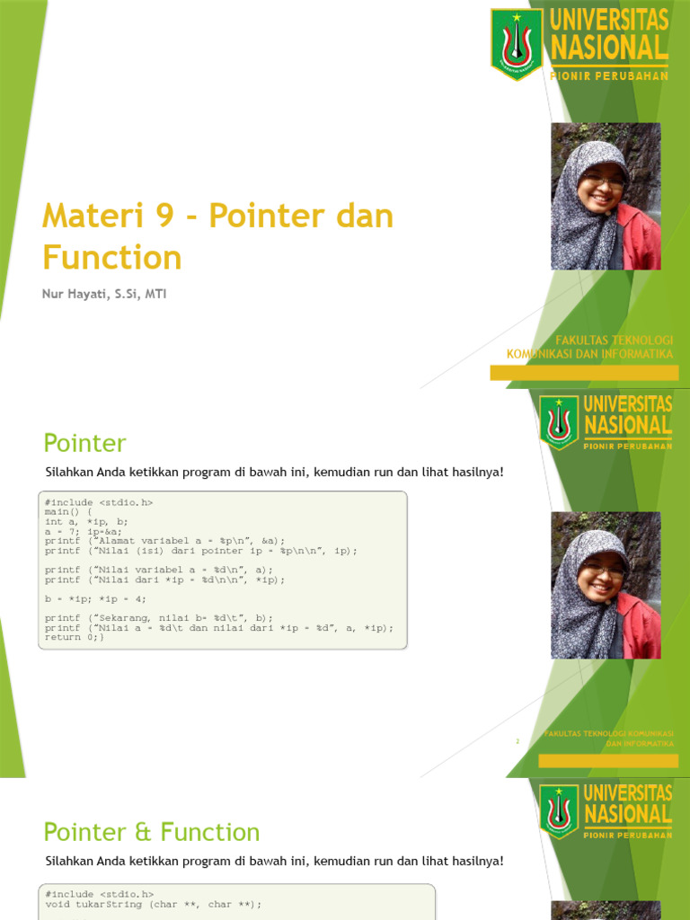 Materi 9 - Pointer Dan Function | PDF