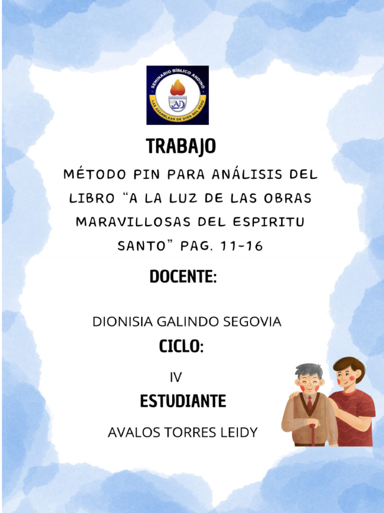 Método Pin Para Análisis Del Libro Pdf Espíritu Santo Dios