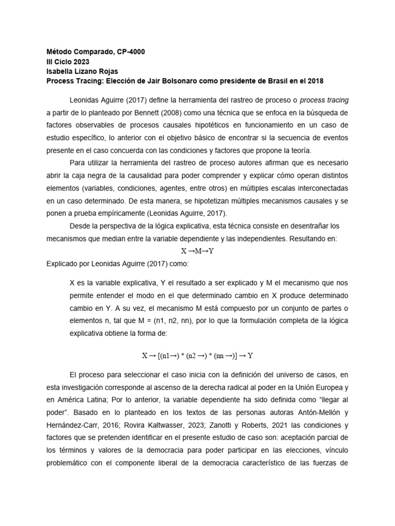 Ejercicio Process Tracing | PDF | Dilma Rousseff | Brasil