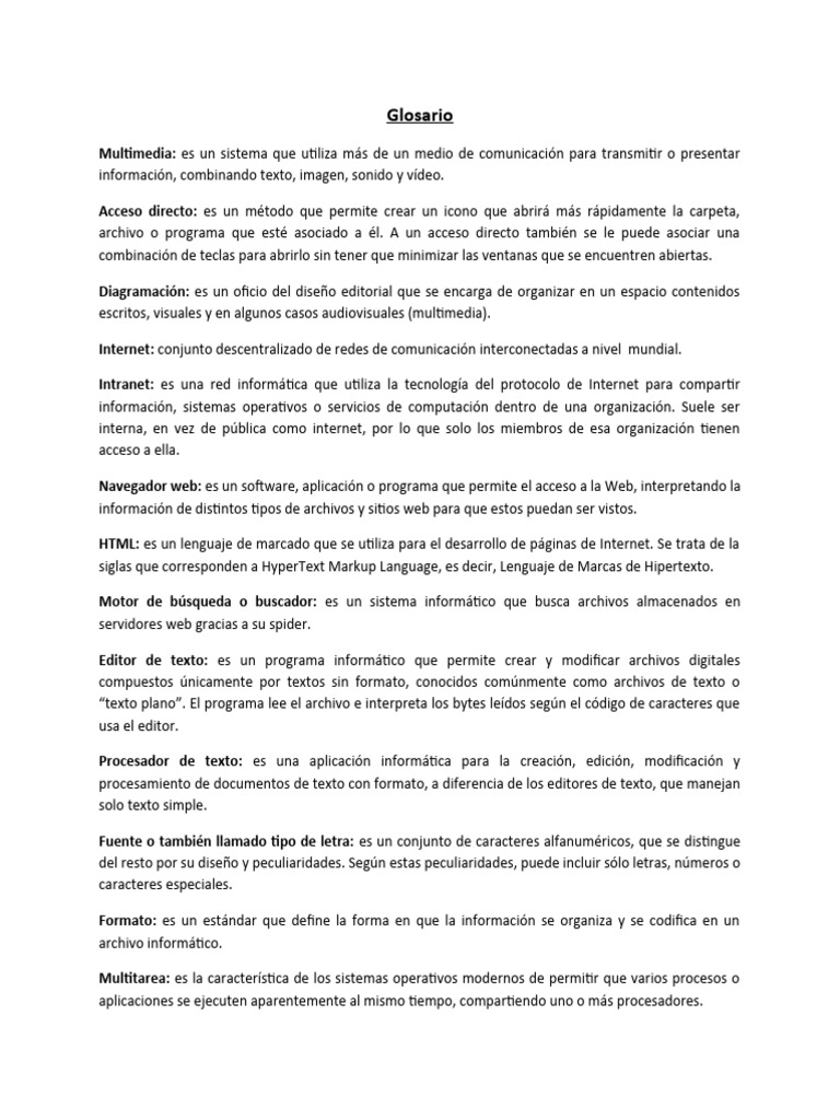 Glosario de Términos Multimedia y Web | PDF | Archivo de computadora | Red mundial