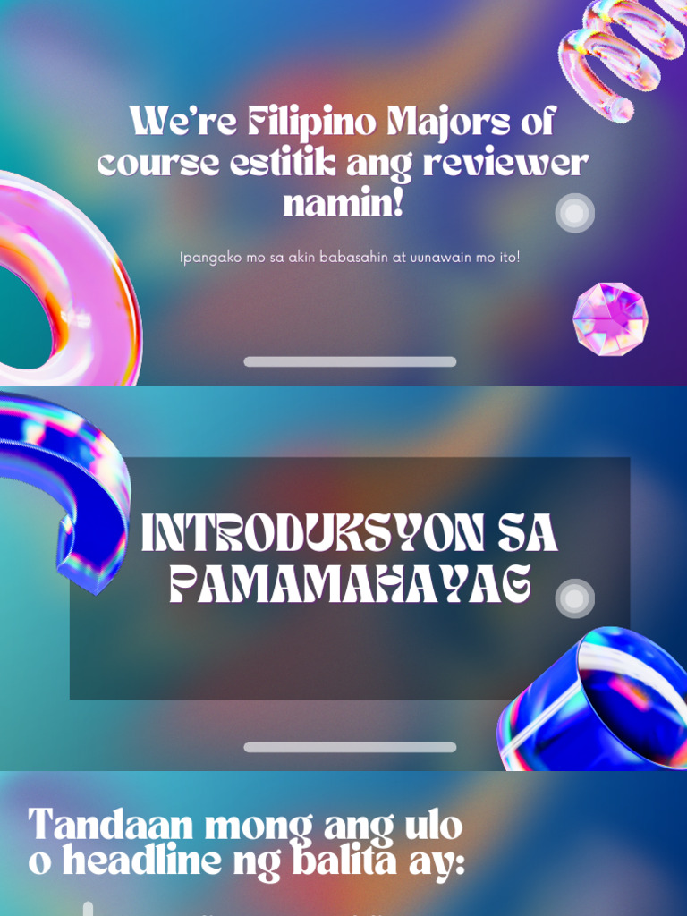 PART 1 (Tuntunin Sa Pag-Uulo NG Balita) | PDF