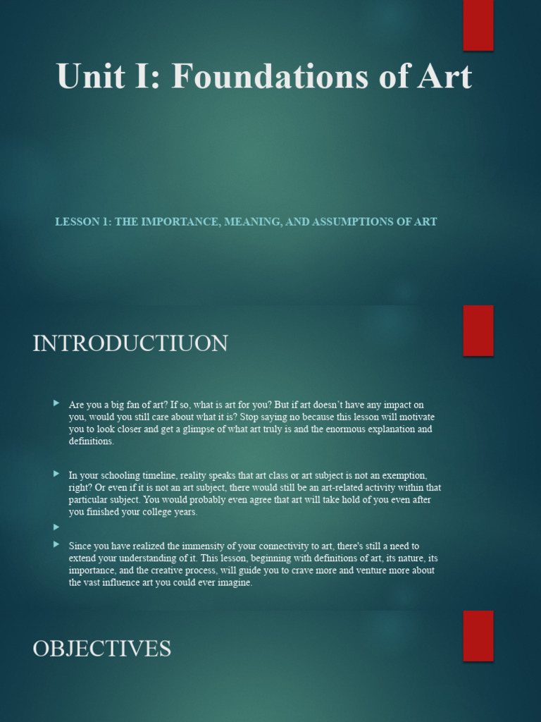 Art Appreciation Lesson 1 | PDF | Experience | Creativity