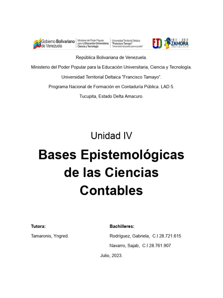 Bases Epistemologicas de Las Ciencias Contables | PDF | Contador ...