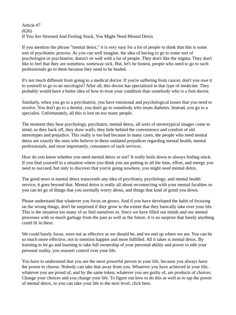 Article 7 | PDF | Psychiatry | Health Care