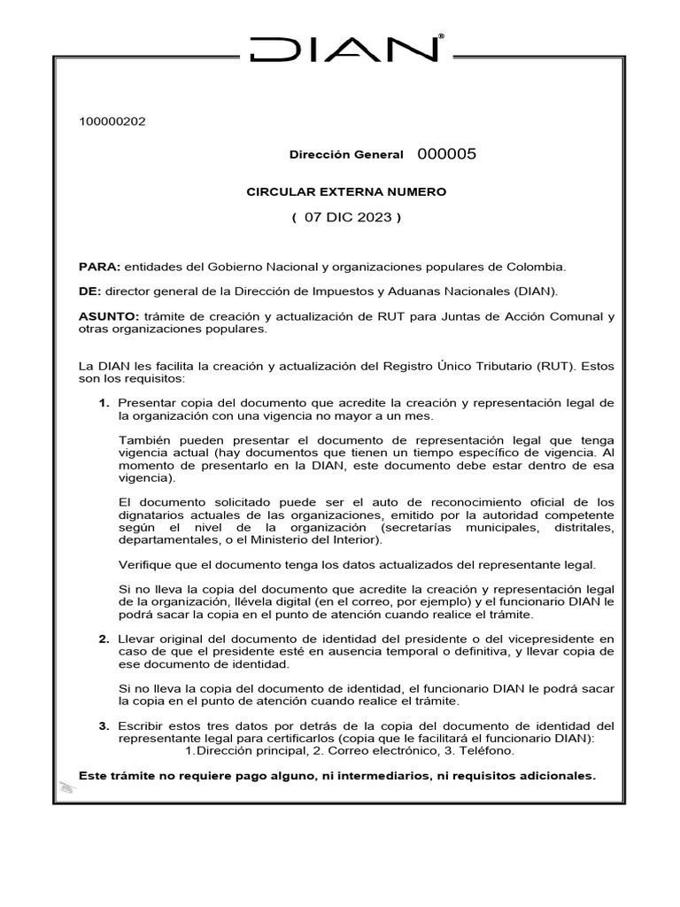 Circular 000005 | PDF | Gobierno