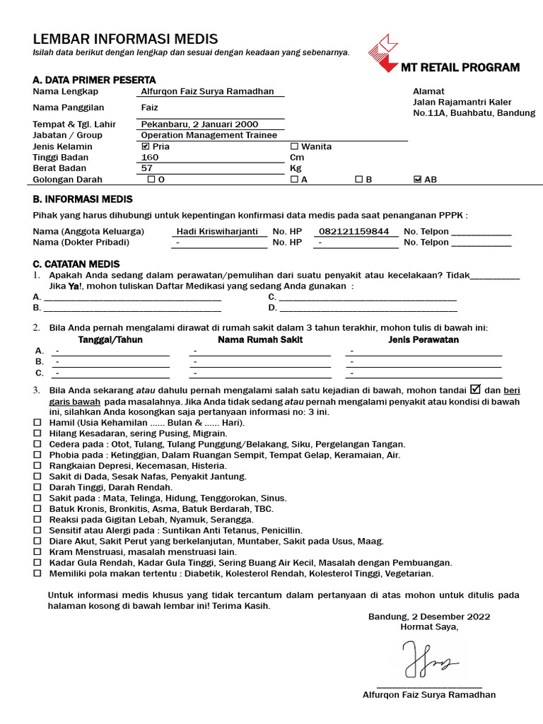 Form Medis MT | PDF