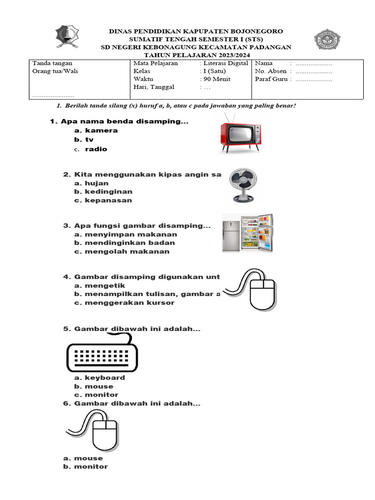 Soal Literasi Digital Kelas 1 Sd Pdf