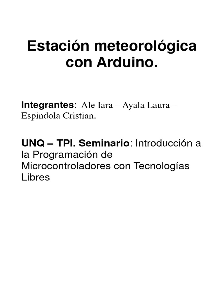 Estación Meteorológica Con Arduino | PDF | Arduino | Software