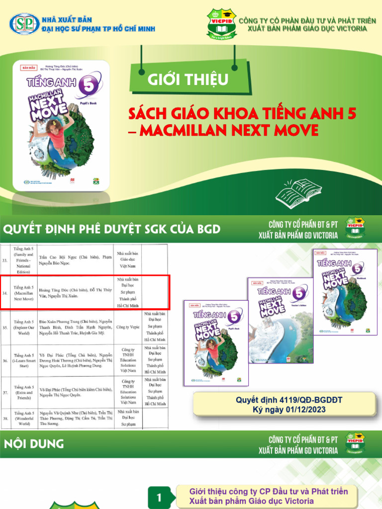 Giới Thiệu Sgk Ta5 Macmillan Next Move | PDF