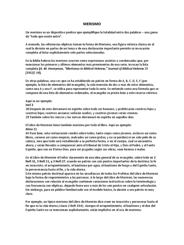 Merismo en Textos Bíblicos y Mormones | PDF | Libro de Mormón ...