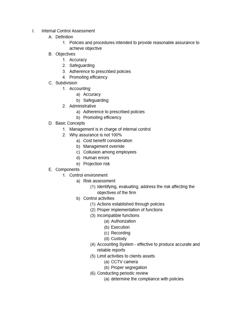 Internal Control Assessment | PDF | Internal Control | Business