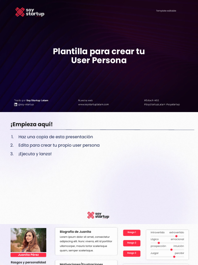 User Persona Template Soy Startup Latam | PDF