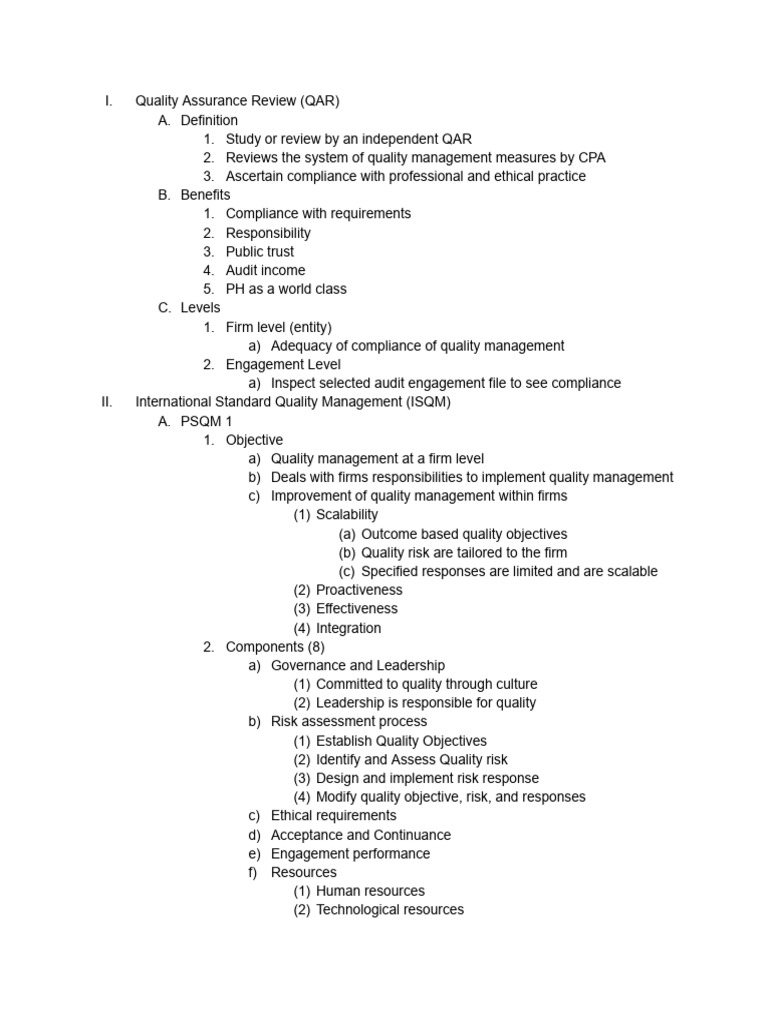 Quality Assurance Review and ISQM Compliance | PDF | Audit | Quality ...