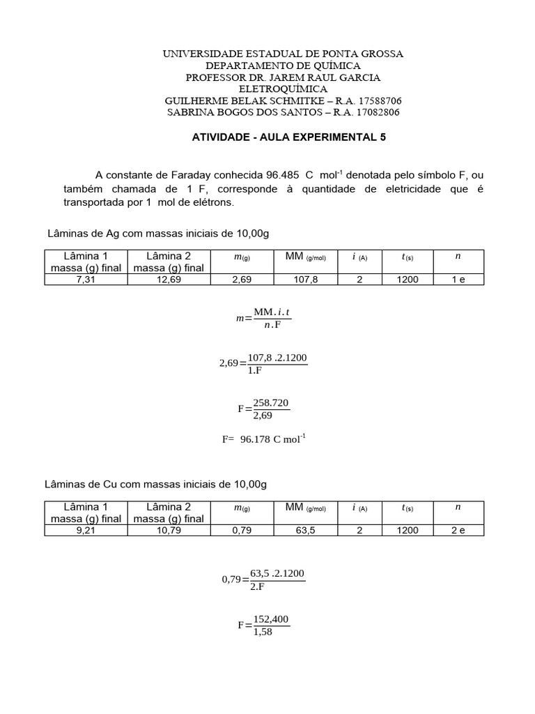 Atividade Eletro 5 | PDF | Eletricidade | Sistema internacional de unidades