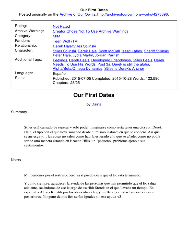 Our First Dates | PDF