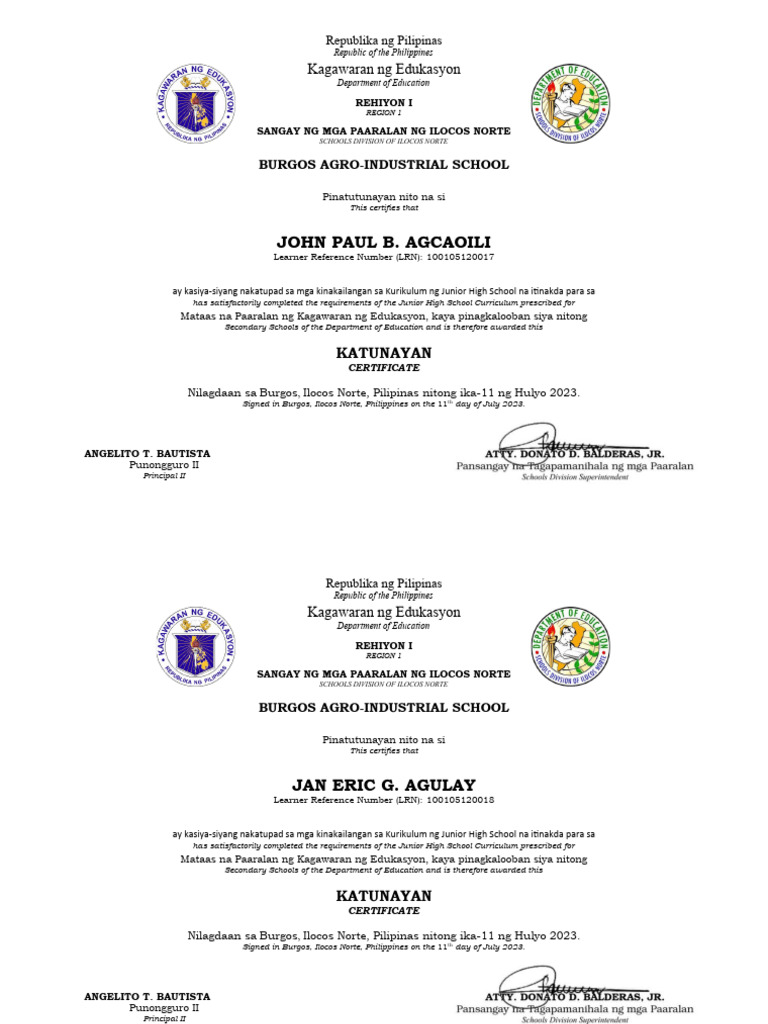 Certificate Grade 10 | PDF