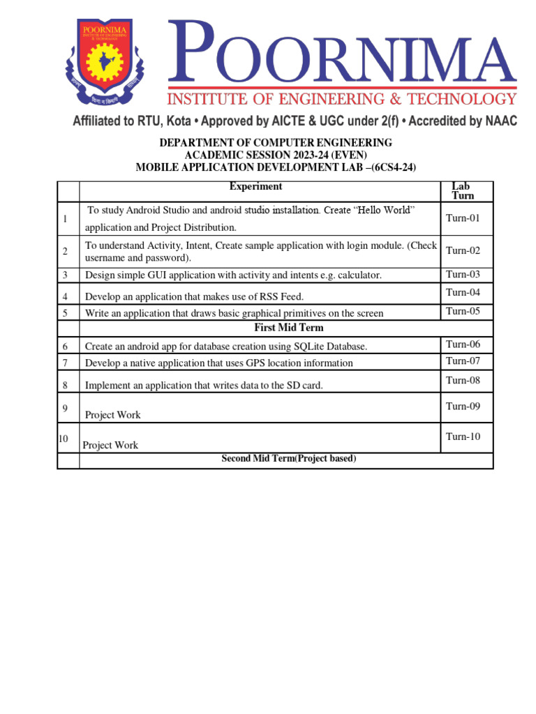 Mobile App Dev Lab Guide | PDF | Computers | Art