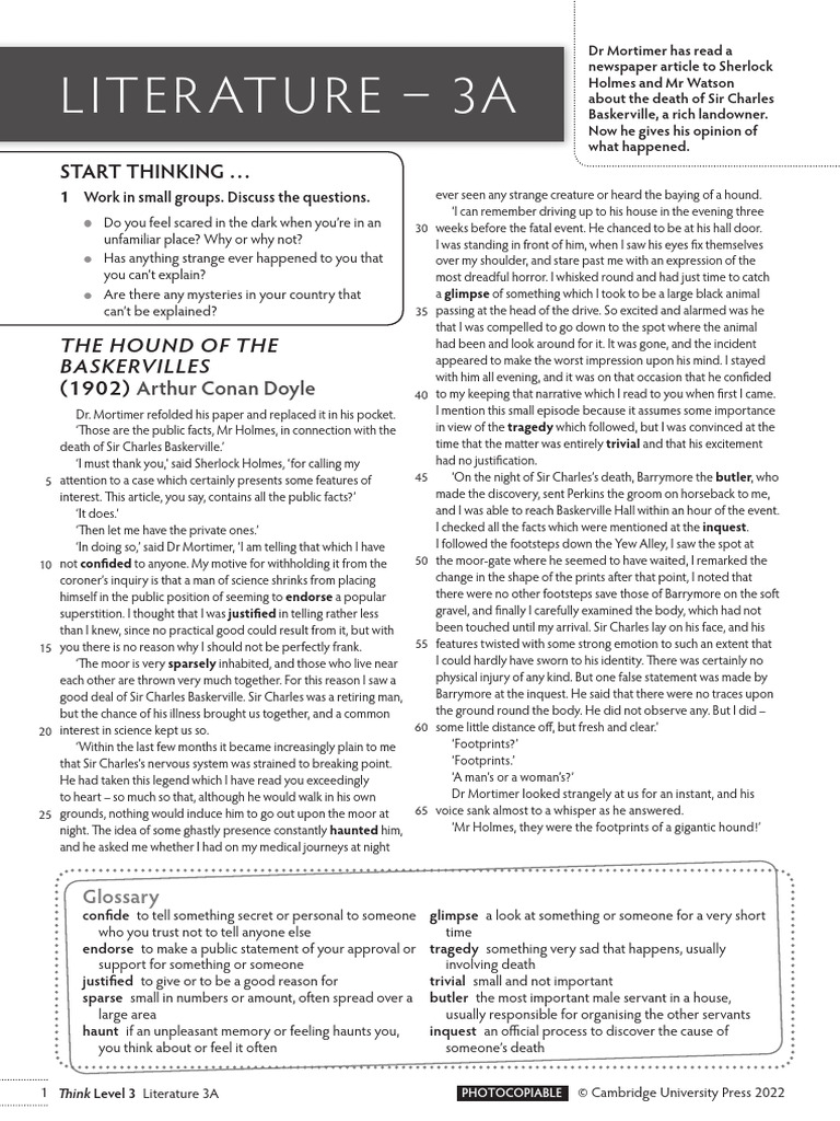 Thk2e BrE L3 Literature Unit 3A | PDF | Sherlock Holmes