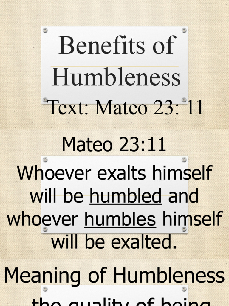 Benefits of Humbleness | PDF | Humility | Theology