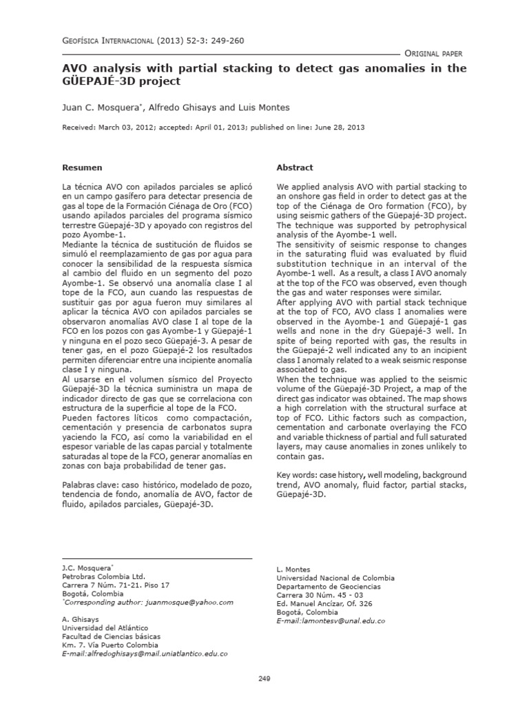 AVO Analysis With Partial Stacking To Detect Gas Anomalies in The ...