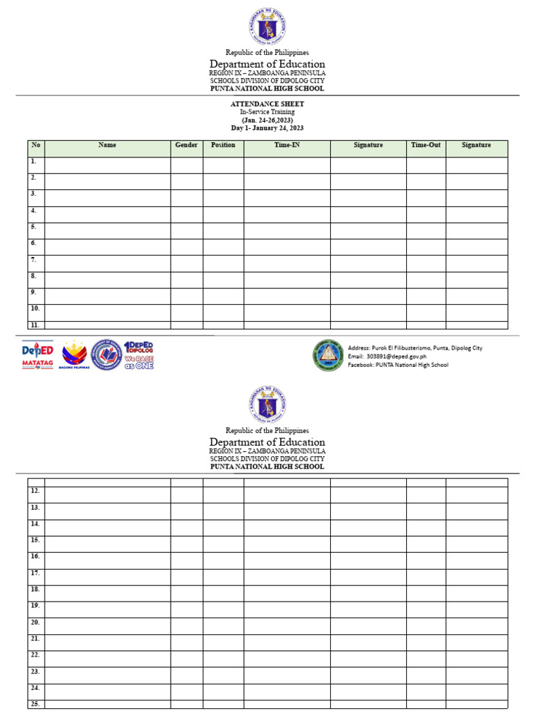 GAD-GILAK-ATTENDANCE-SHEETSday 1 | PDF | Philippines