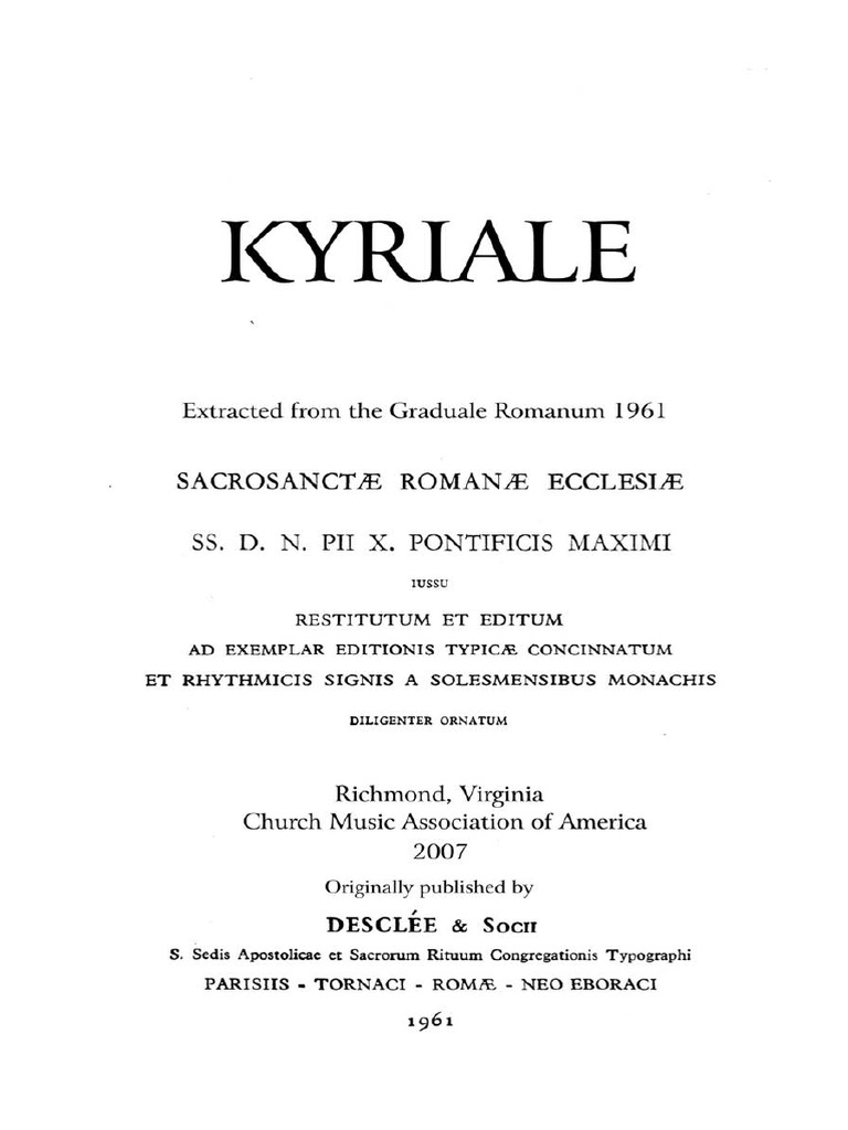 Kyriale 1961 | PDF