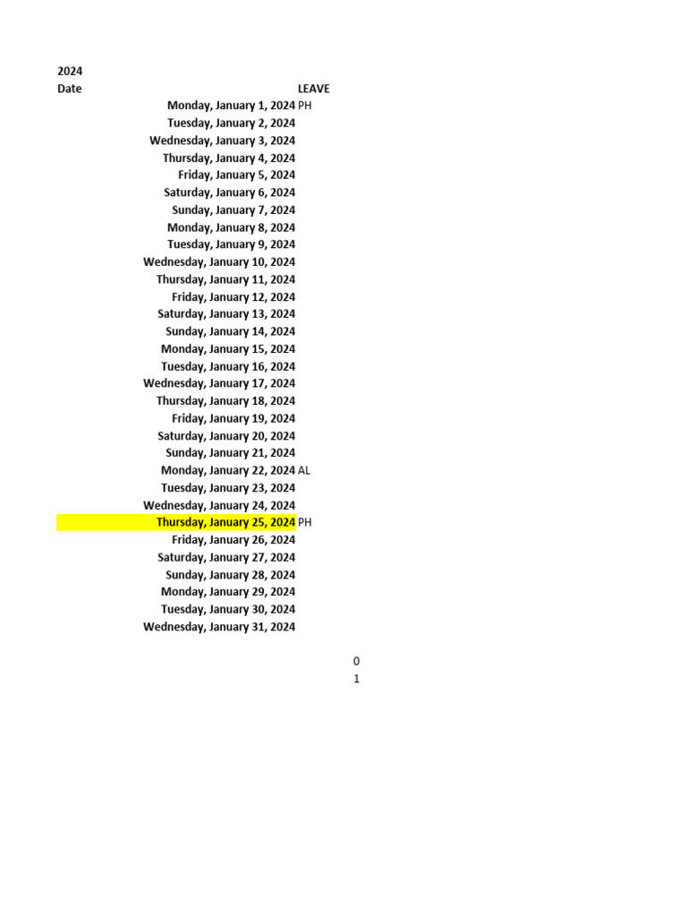 2024 Leave Planner | PDF