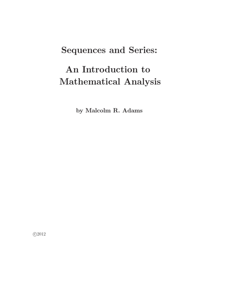 Introduction to Sequences and Series | PDF | Function (Mathematics ...