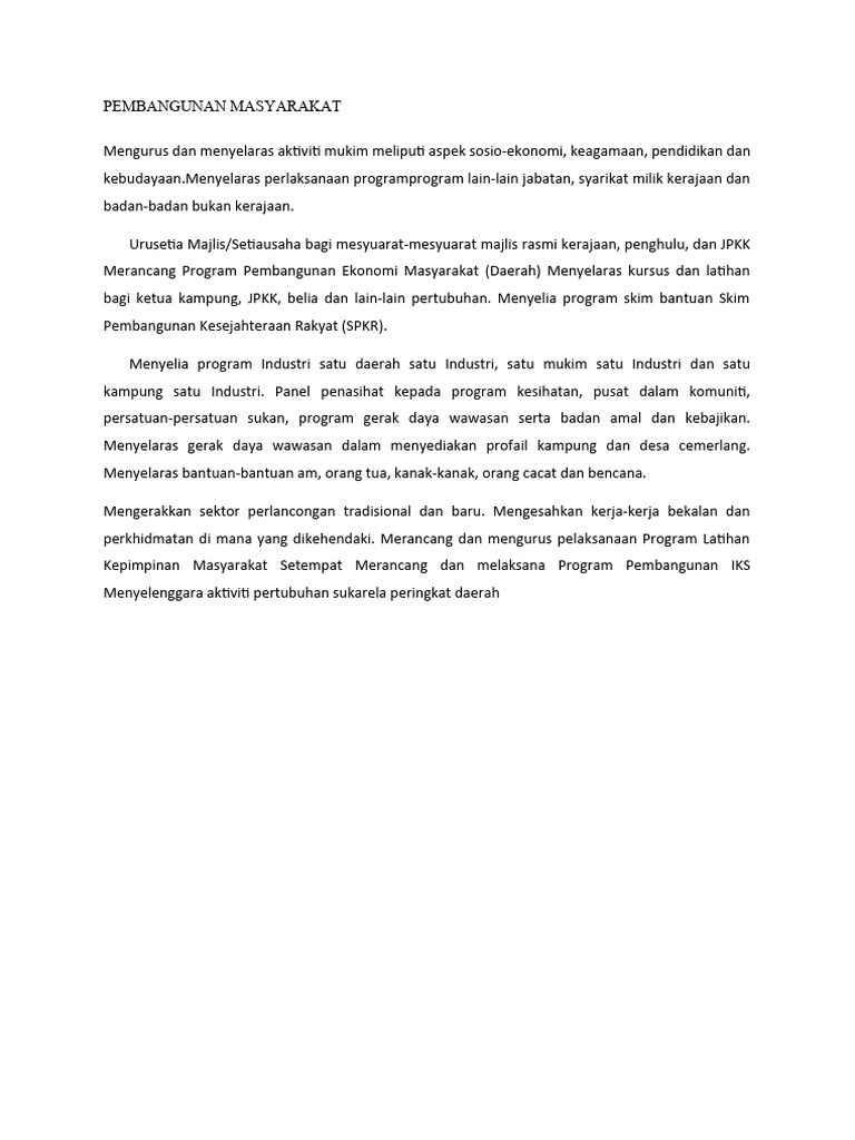 Pembangunan Masyarakat | PDF