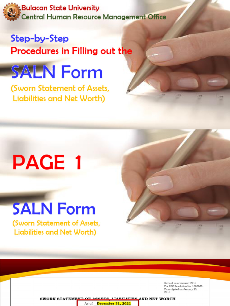 Step by Step Procedures in Filling Out The SALN As of February 17 2022 ...