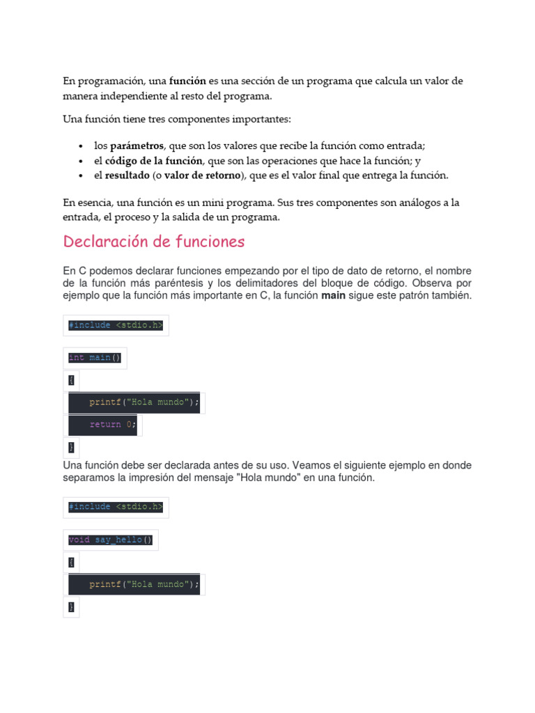 Programacion | PDF | Puntero (Programación de computadora) | Parámetro (programación de computadora)