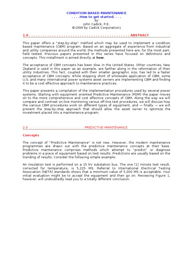 Condition Based Maintenance | PDF | Databases | Spreadsheet
