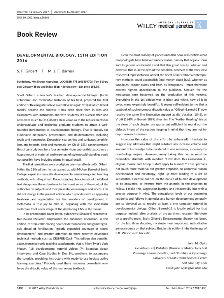 Gilbert 2017 | PDF | Biology