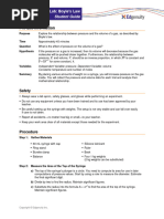 Exploring Pressure-Volume in Syringes | PDF | Gases | Pressure