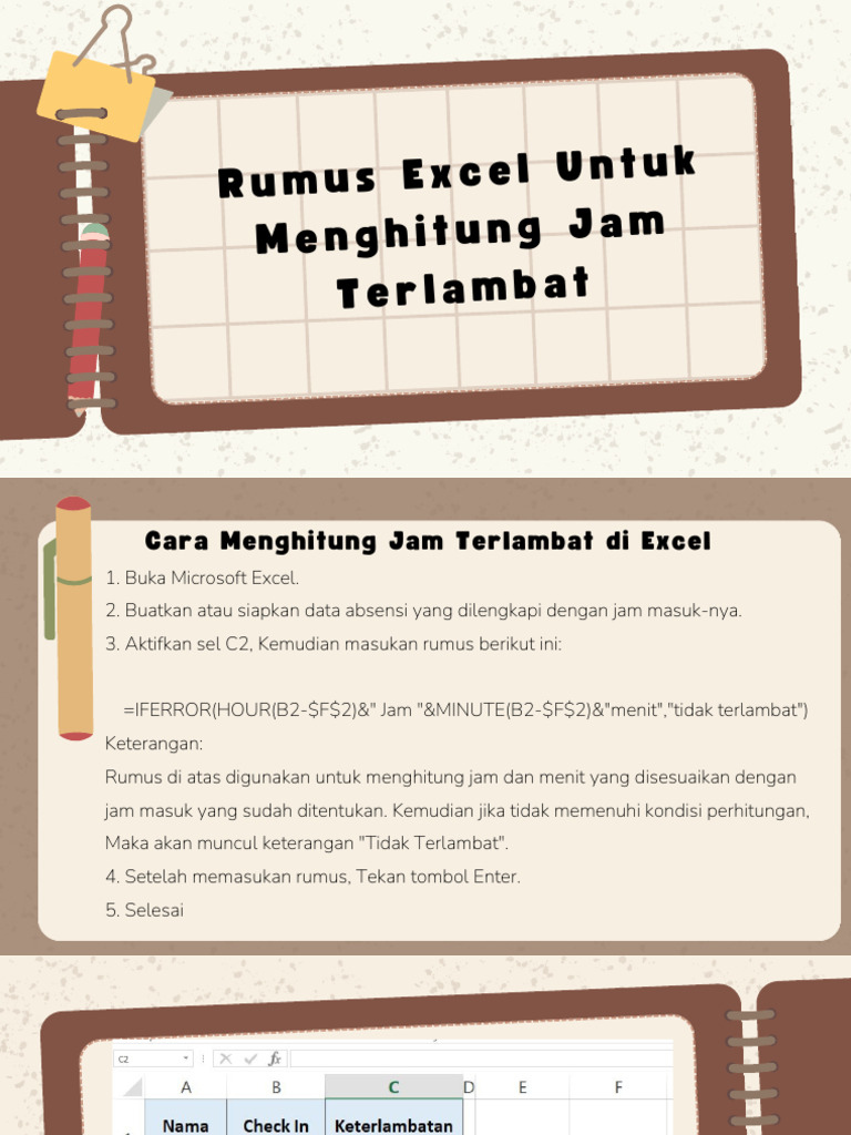 Rumus Excel Untuk Menghitung Jam Terlambat | PDF