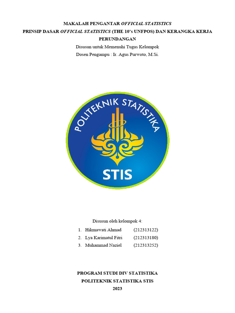 Prinsip Dasar Statistik Resmi UNFPOS | PDF | Bisnis