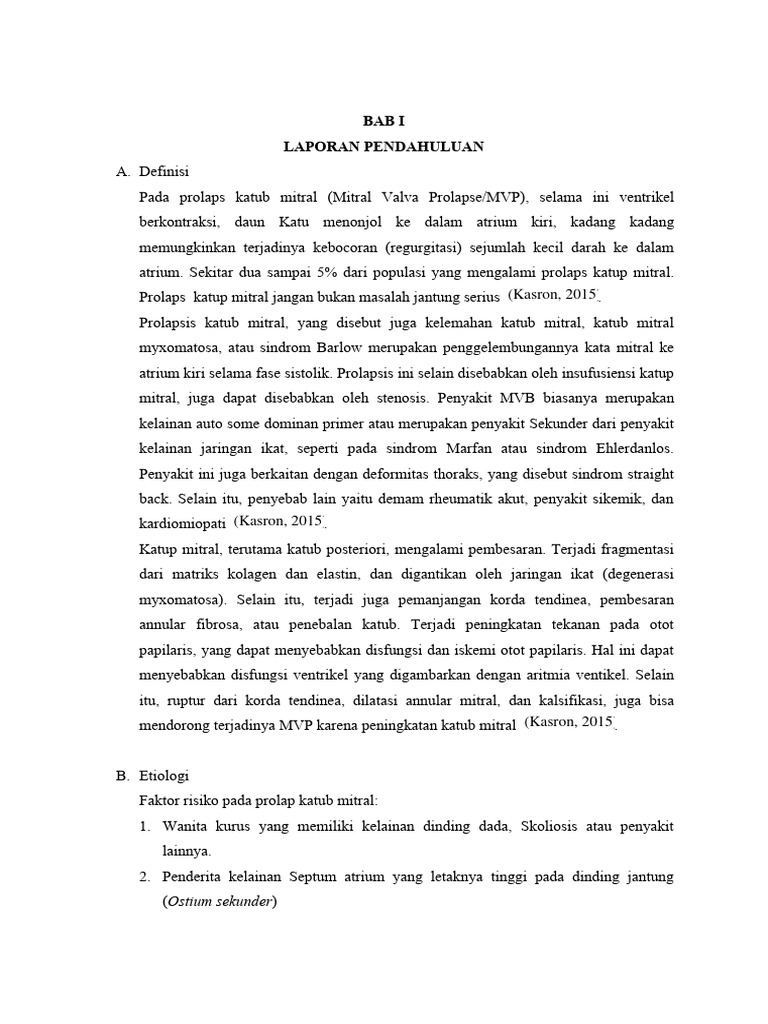Prolaps Katup Mitral: Definisi dan Komplikasi | PDF