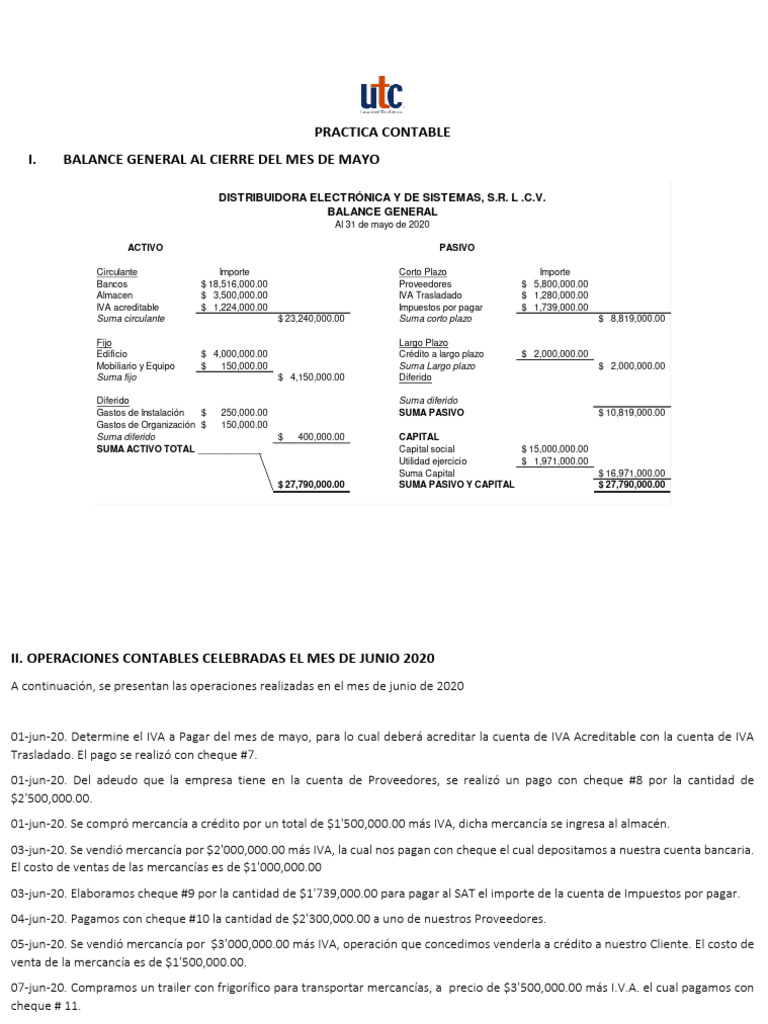 Practica Contable | Descargar gratis PDF | Contabilidad | Bancos