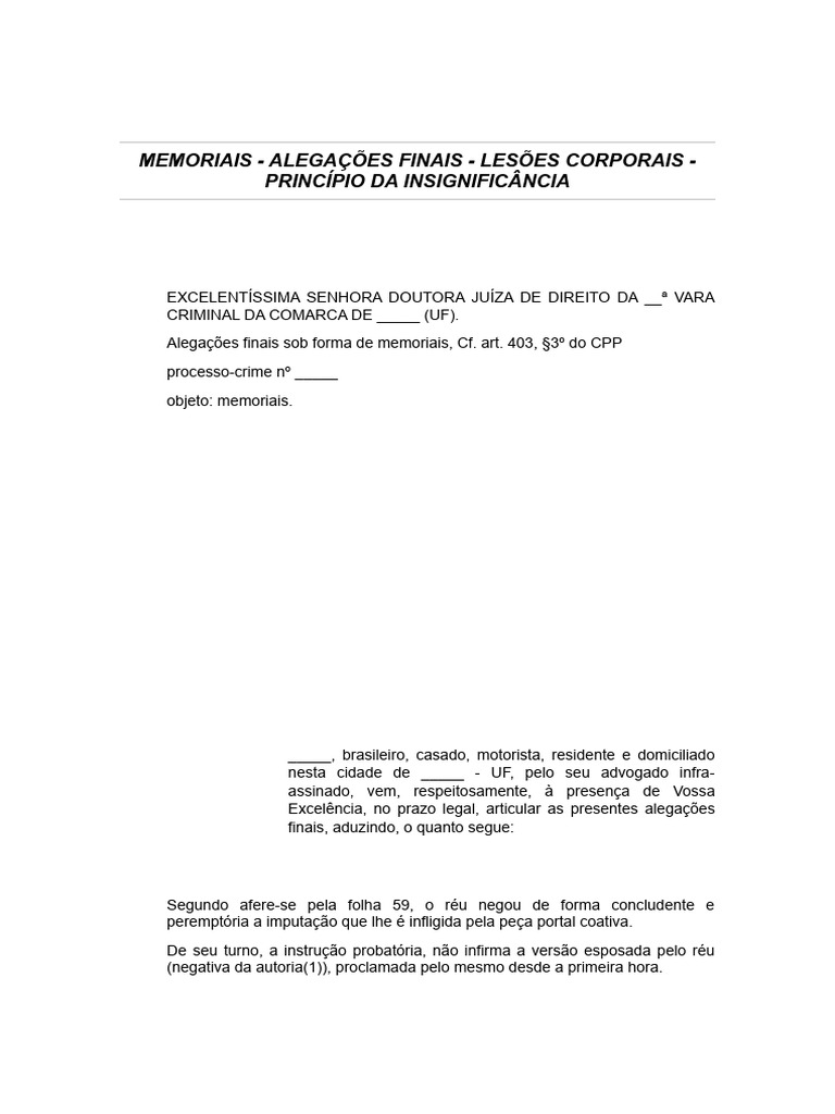 MEMORIAIS-ALEGAÇÕES-FINAIS-LESÕES-CORPORAIS-PRINCÍPIO-DA ...