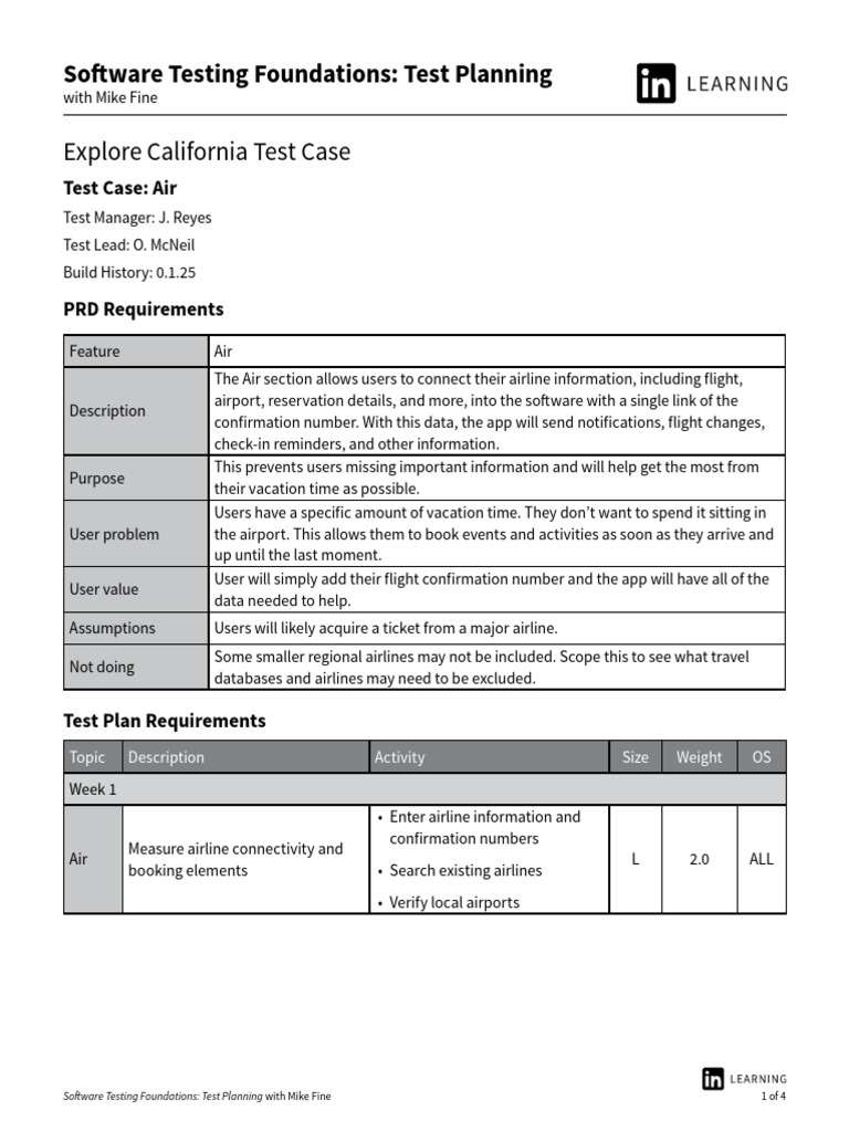 Test Planning for Airline Software | PDF | Application Software ...