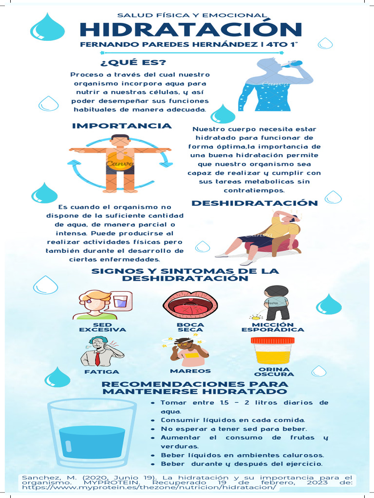 Infografía Hidratación | PDF | Salud y bienestar