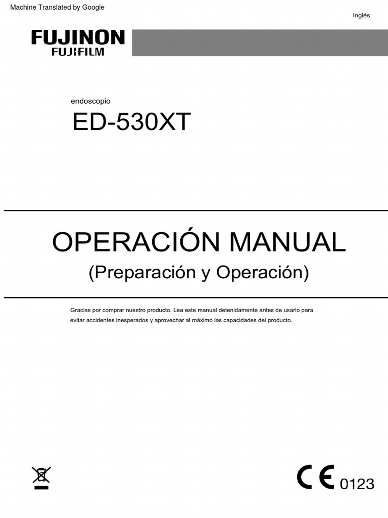 MANUAL DE OPERACION DUODENOSCOPIO ED-530XT español | PDF | Endoscopia ...