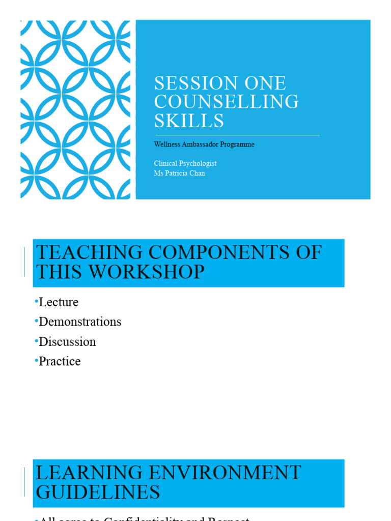 Counselling Skills 1 2022 Wellness Ambassador Programme | PDF ...